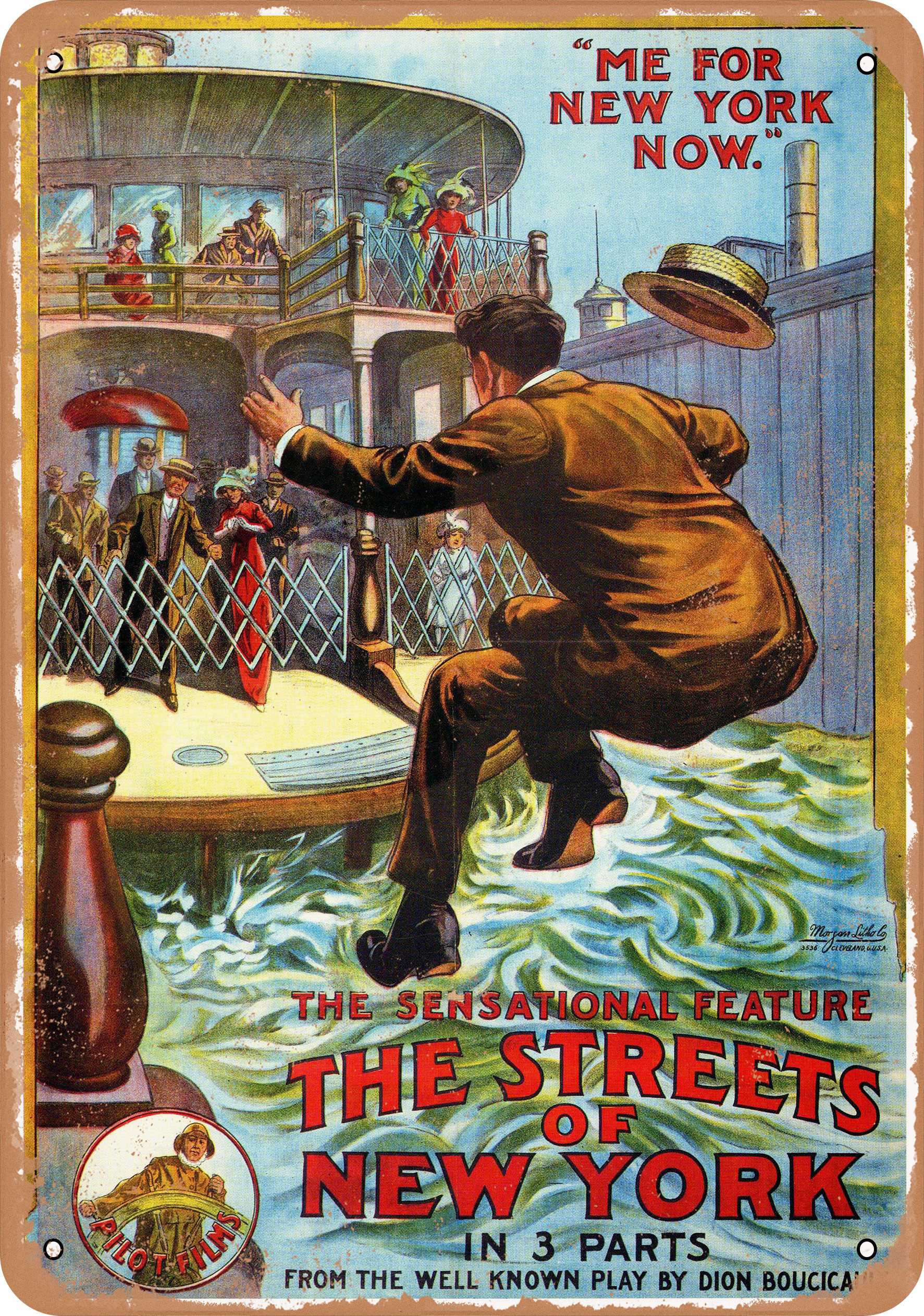 Metal Sign - Streets of New York (1922) - Vintage Look | eBay