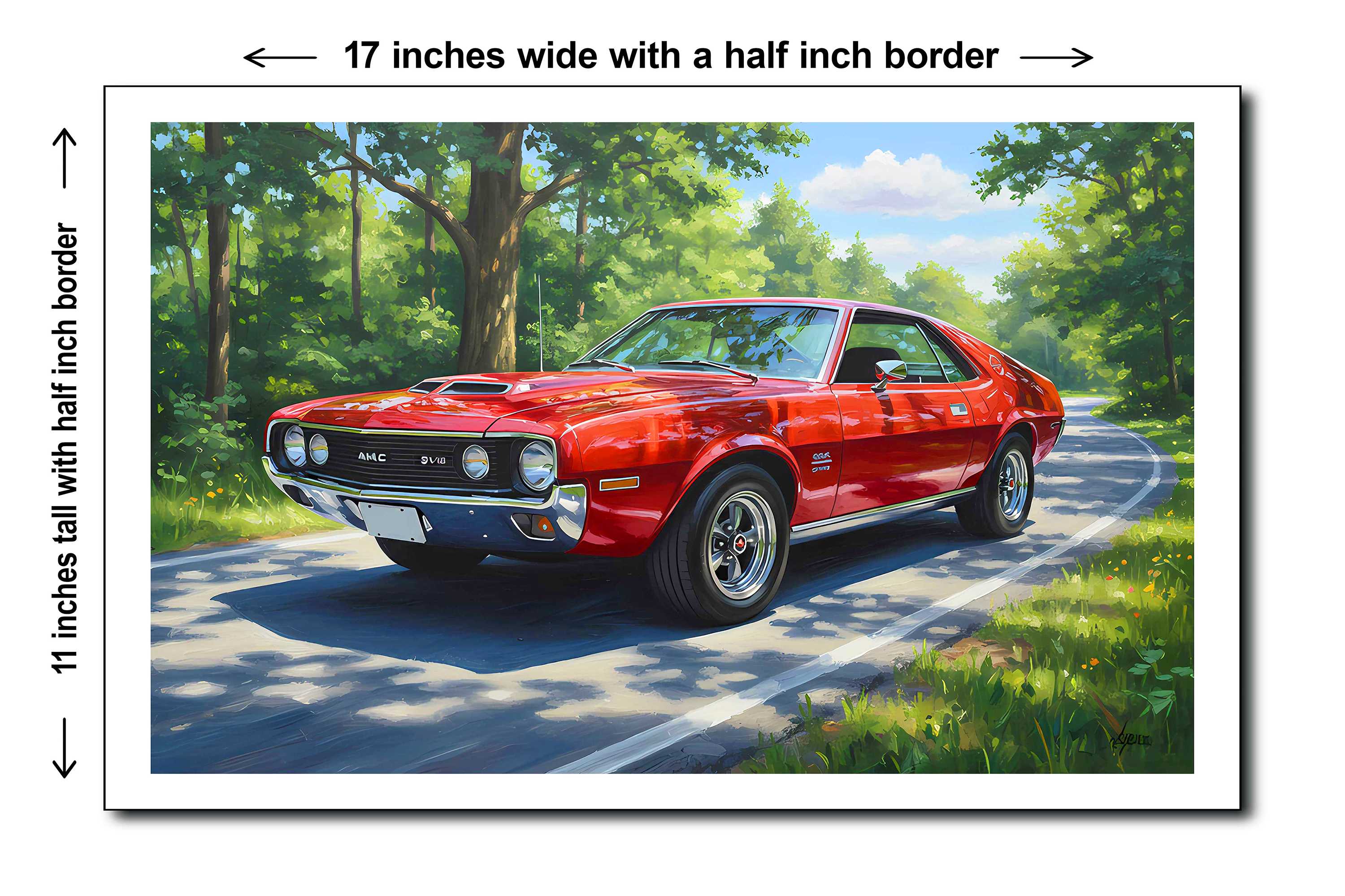 1970 AMC AMX 3 - 11x17 Poster Art Print | eBay