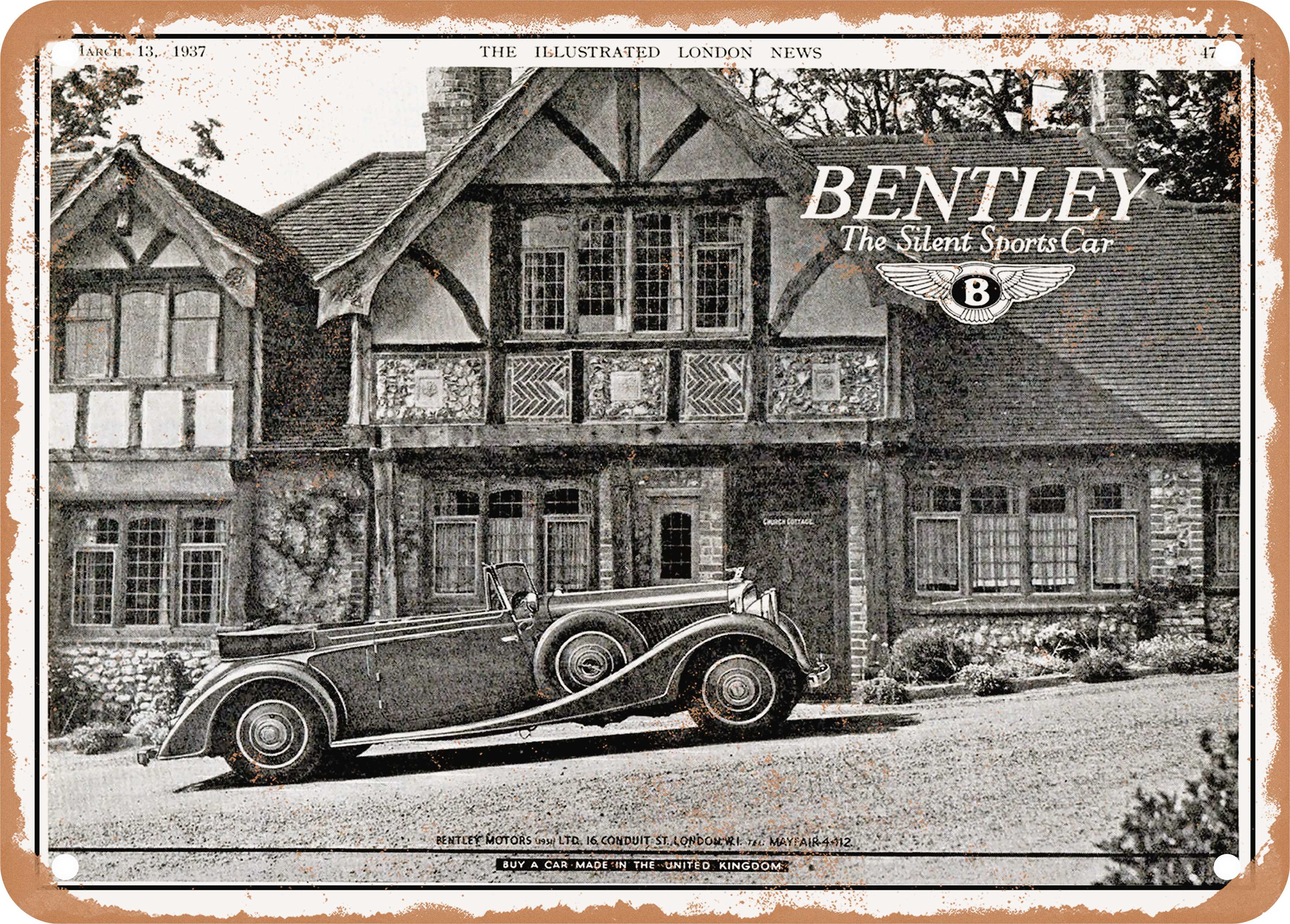 METAL SIGN - 1937 Bentley Drophead Coupe the Silent Sports Car Vintage ...