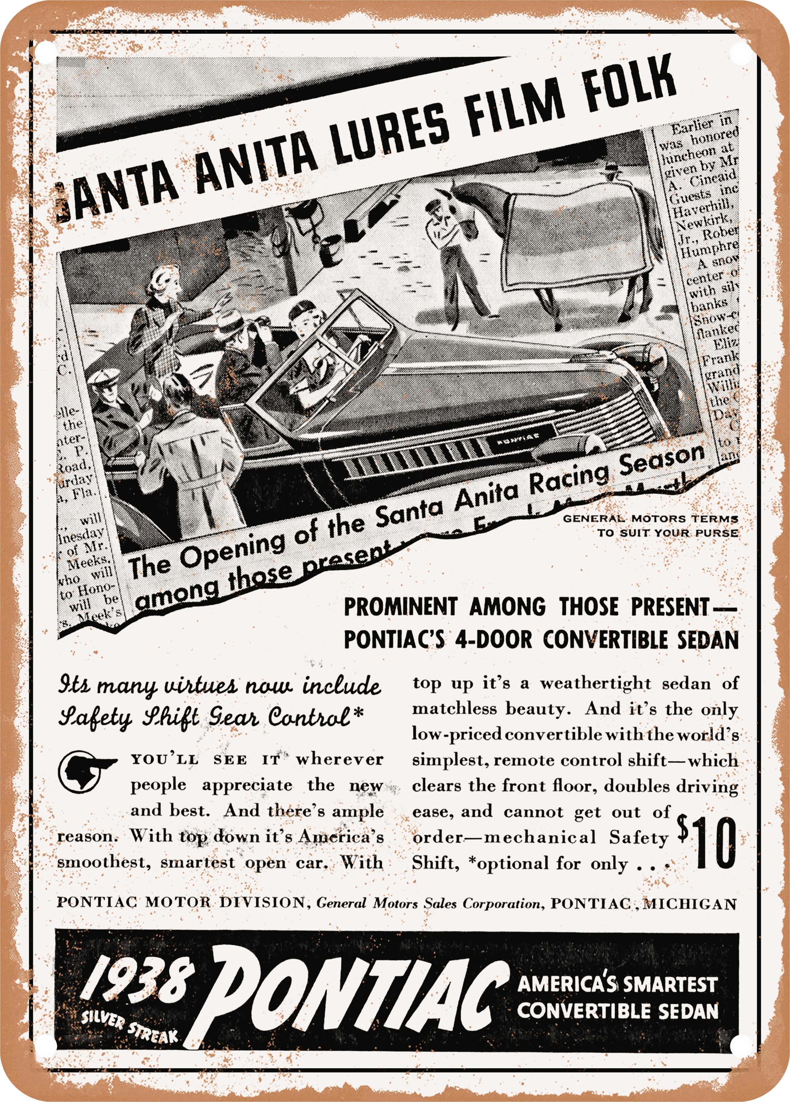 METAL SIGN - 1938 Pontiac Convertible Sedan Vintage Ad | eBay