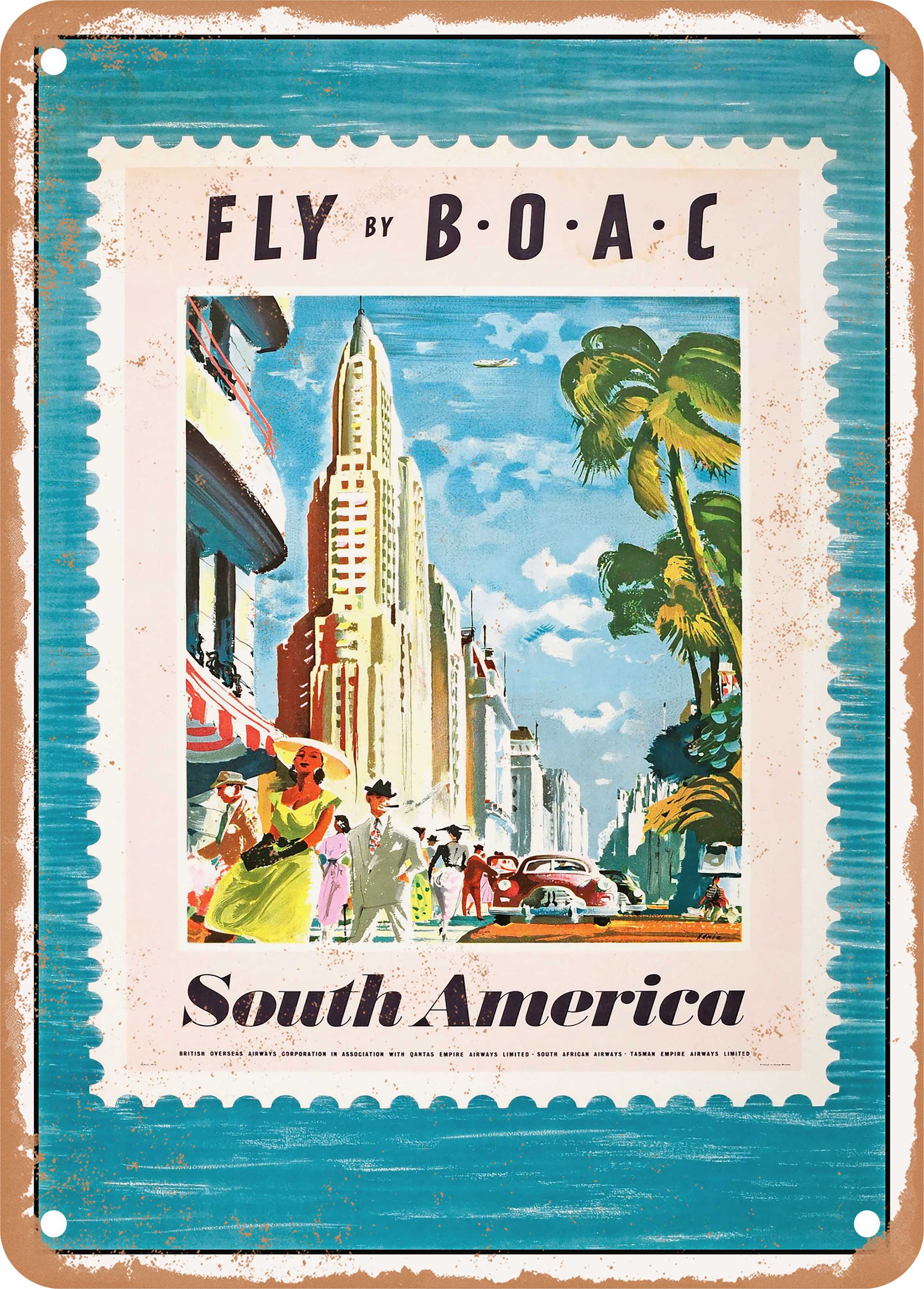 METAL SIGN - 1952 Fly by BOAC South America Vintage Ad | eBay